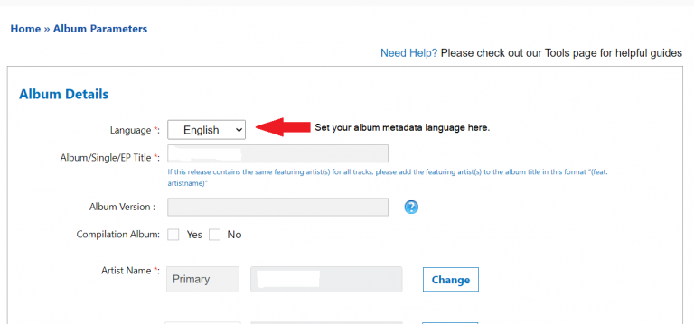 How do I set my release language? - RouteNote Support Hub