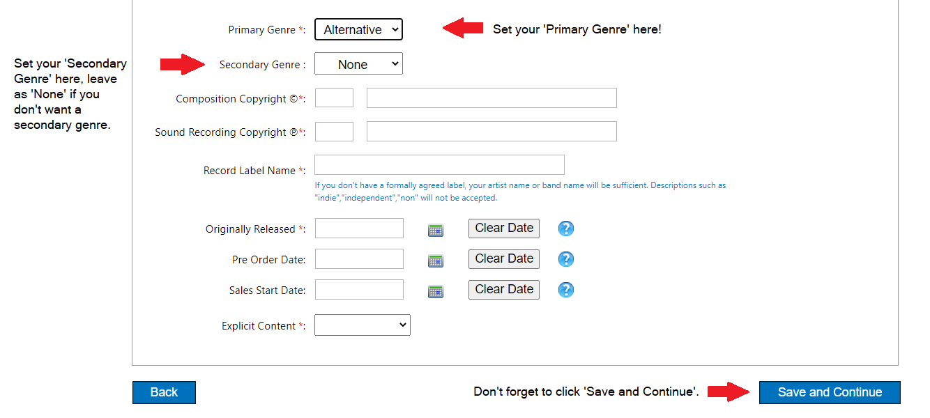 How do I choose the genre(s) for my release? - RouteNote Support Hub