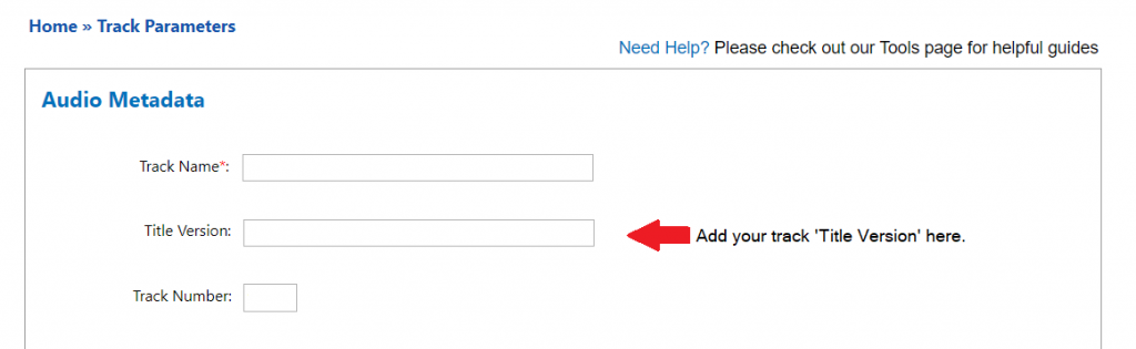 What is a 'title version', and how do I format it for a track ...