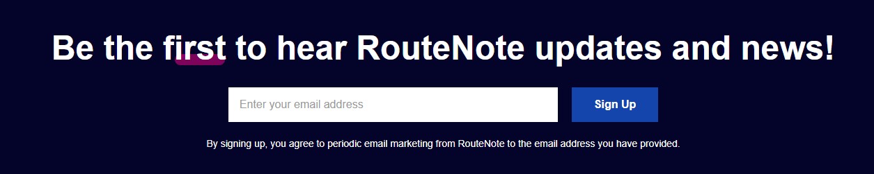 How do I sign up to RouteNote's mailing list? - RouteNote Support Hub