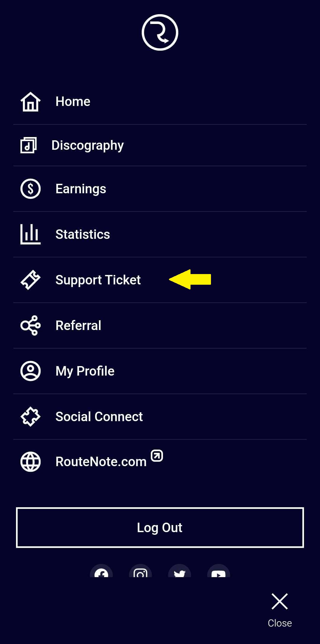How do I create a support ticket on the app? - RouteNote Support Hub